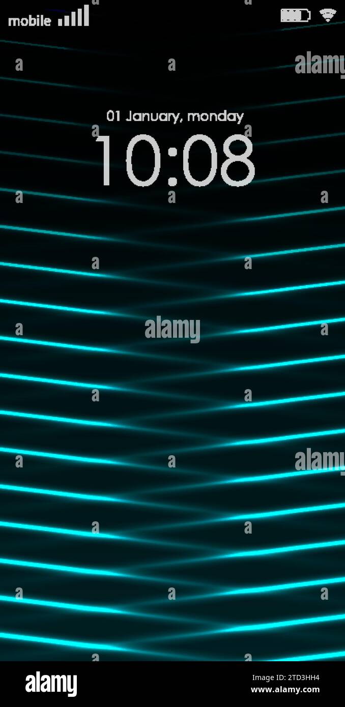Vertical screensaver background with blue abstract neon lines. Vector ...
