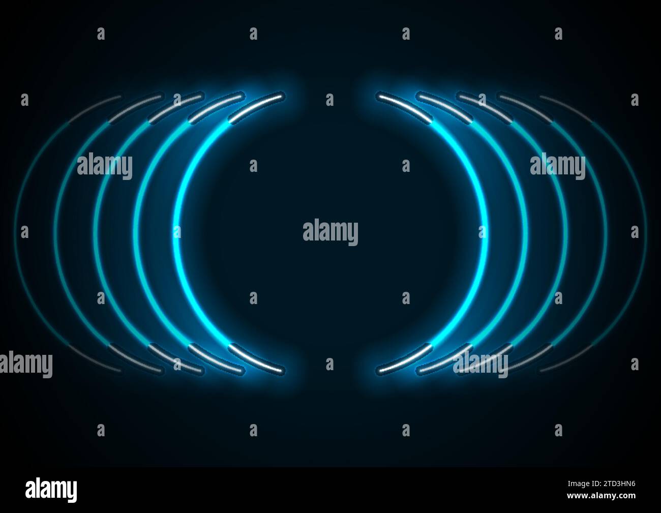 Abstract blue neon technology background. Sci-fi retro vector design ...