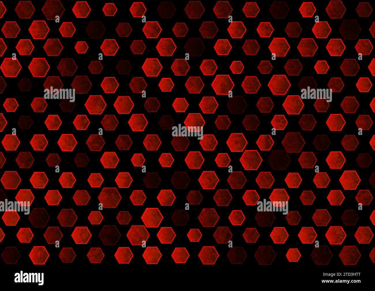 Dark red grunge hexagons abstract geometric pattern. Vector tech ...