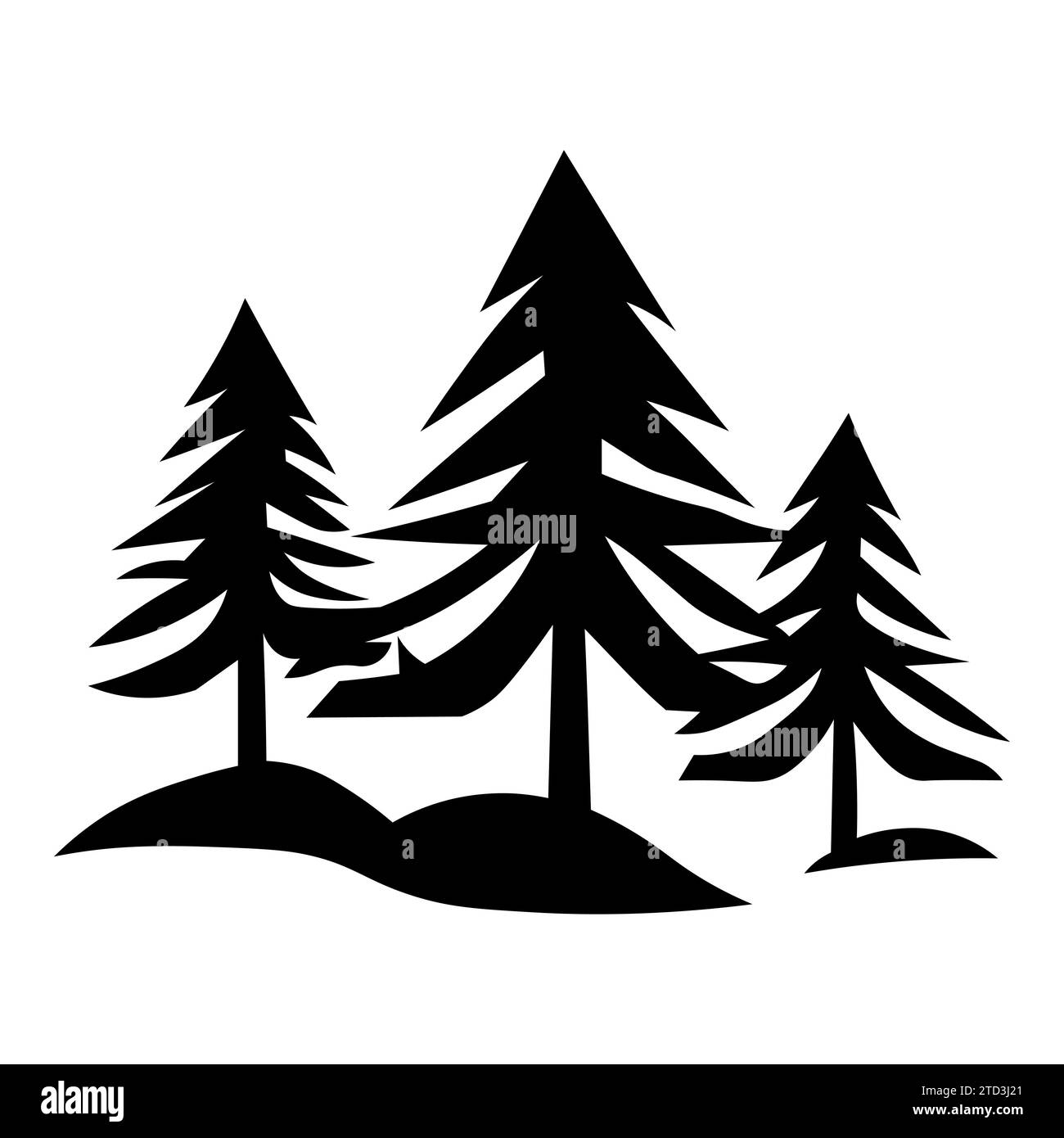 Christmas background green trees Black and White Stock Photos & Images ...