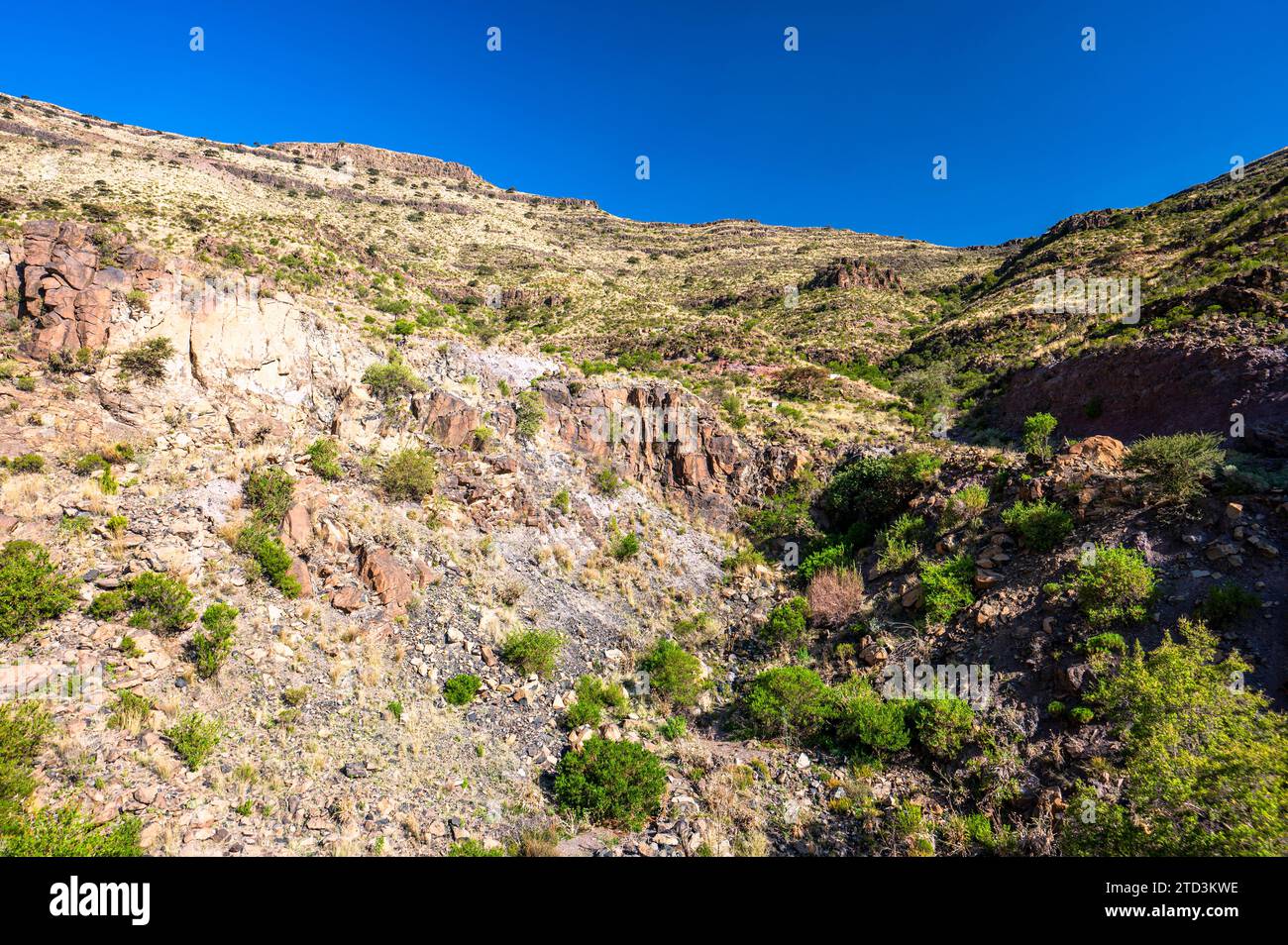 Jabal Farwaa near the village of Al Jawwah. Landscape of the Asir ...