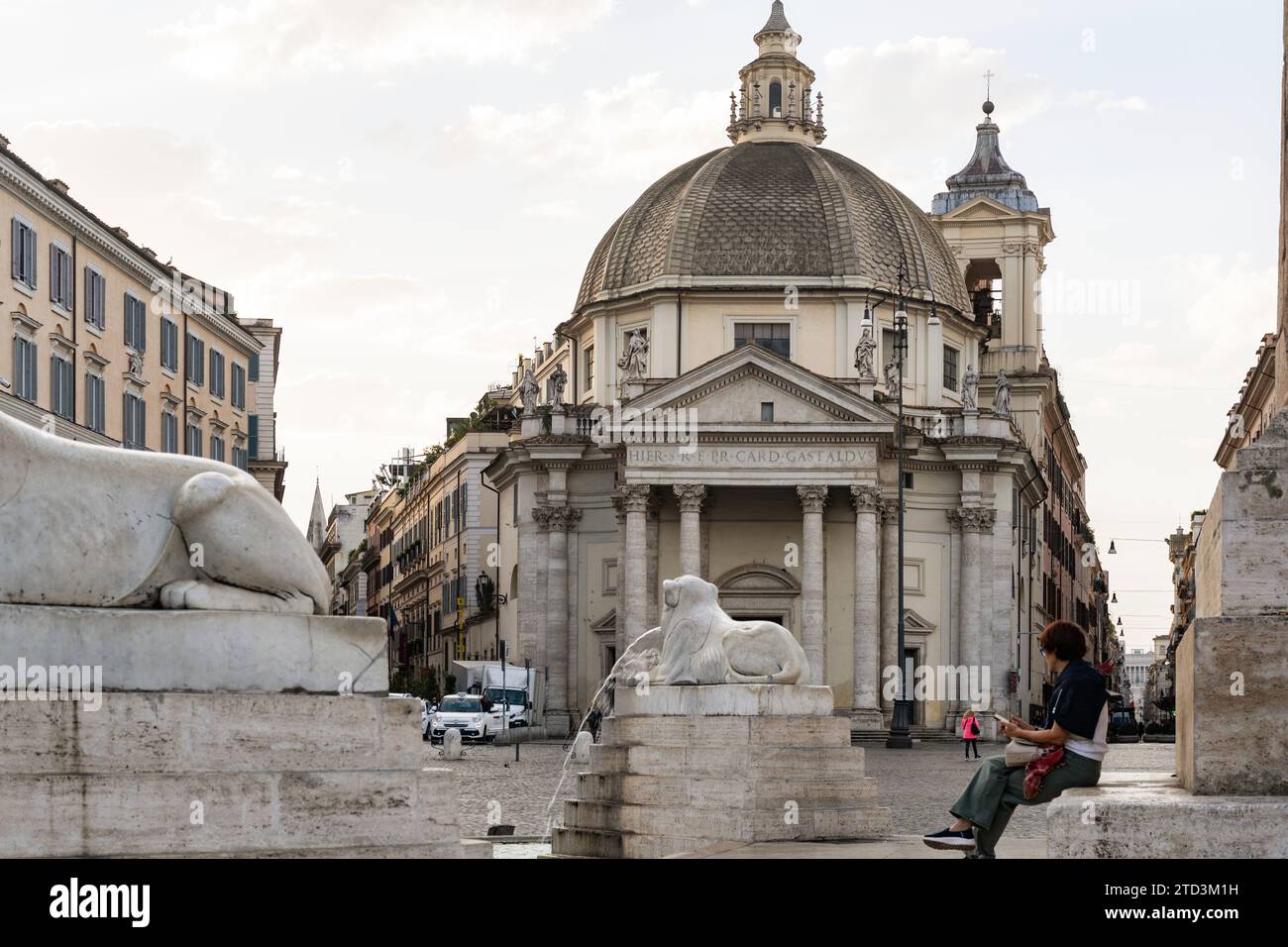 Rome, Italy - October 19, 2023: a tourist enjoys the scenic view of the ...