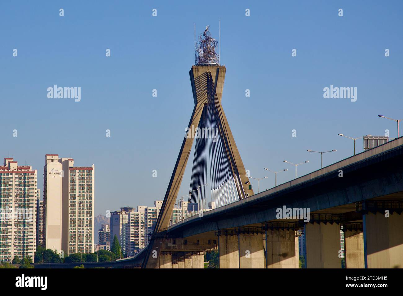 Seoul, South Korea - June 2, 2023: A closer look at the Olympic Bridge ...