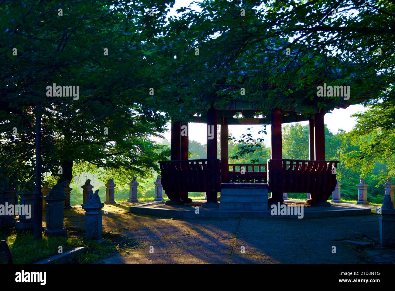 Seoul, South Korea - June 2, 2023: An octagonal pavilion in Olympic ...