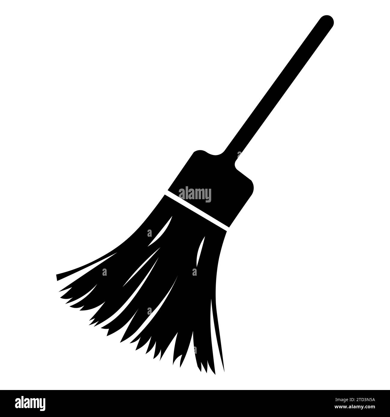 Sweeping broom on dirty floor Stock Vector Images - Alamy