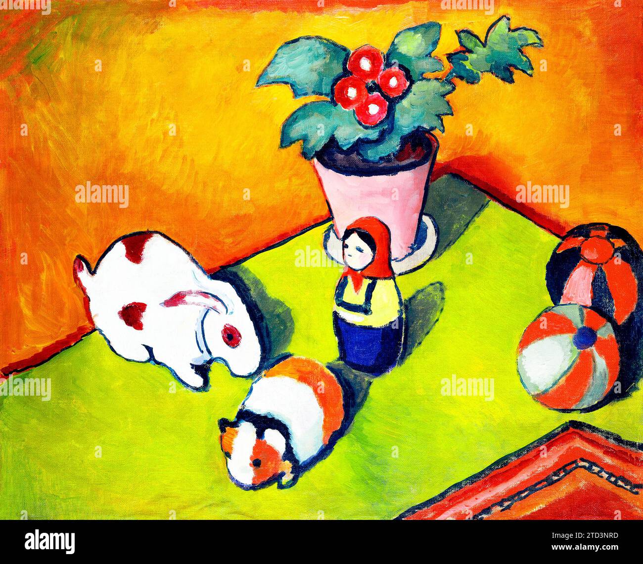 August Macke's Little Walter's Toys (1912) famous painting. Original ...