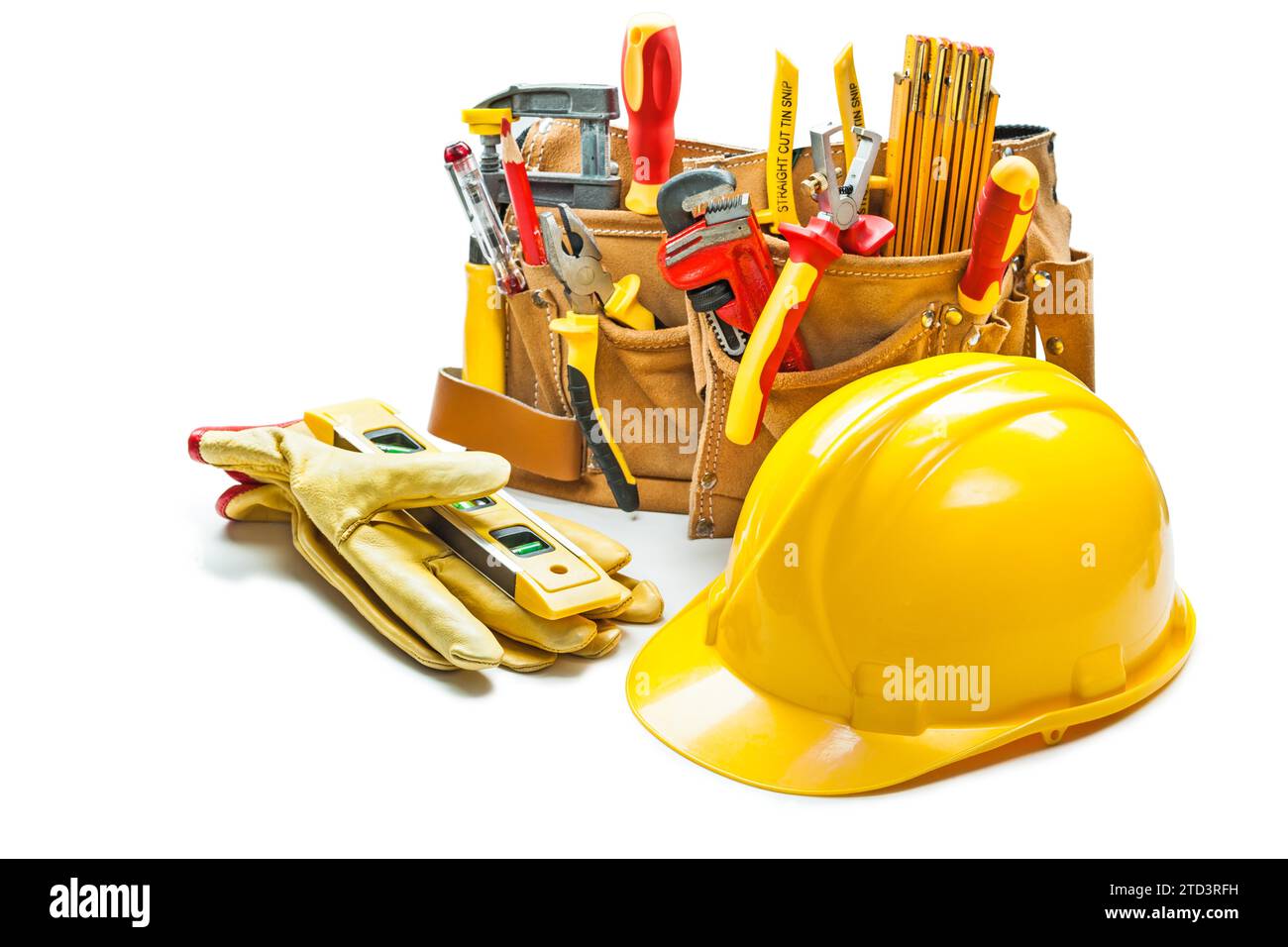Construction in hard hat tool Cut Out Stock Images & Pictures - Alamy
