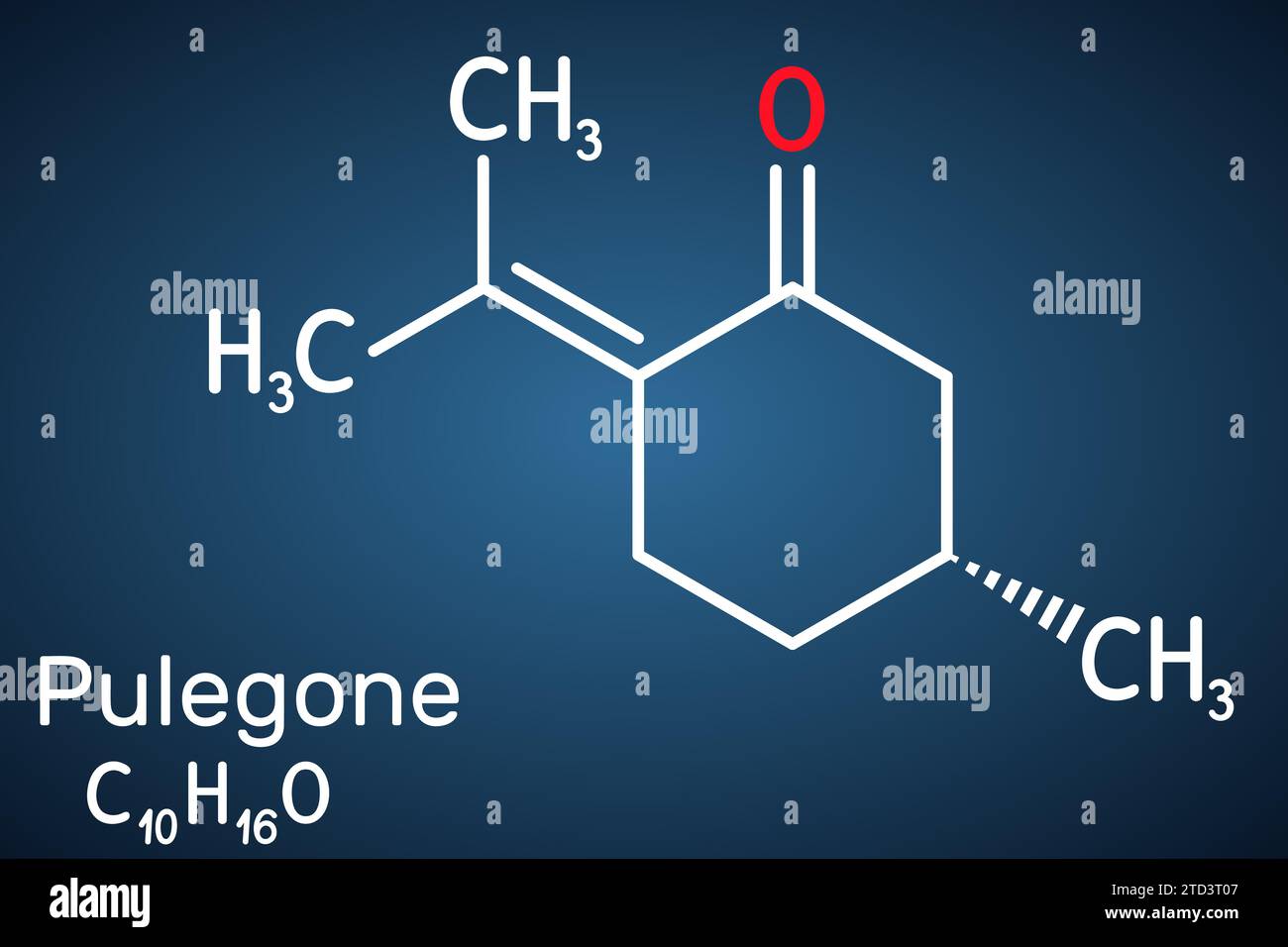 Pulegone molecule. It is natural component of essential oils ...
