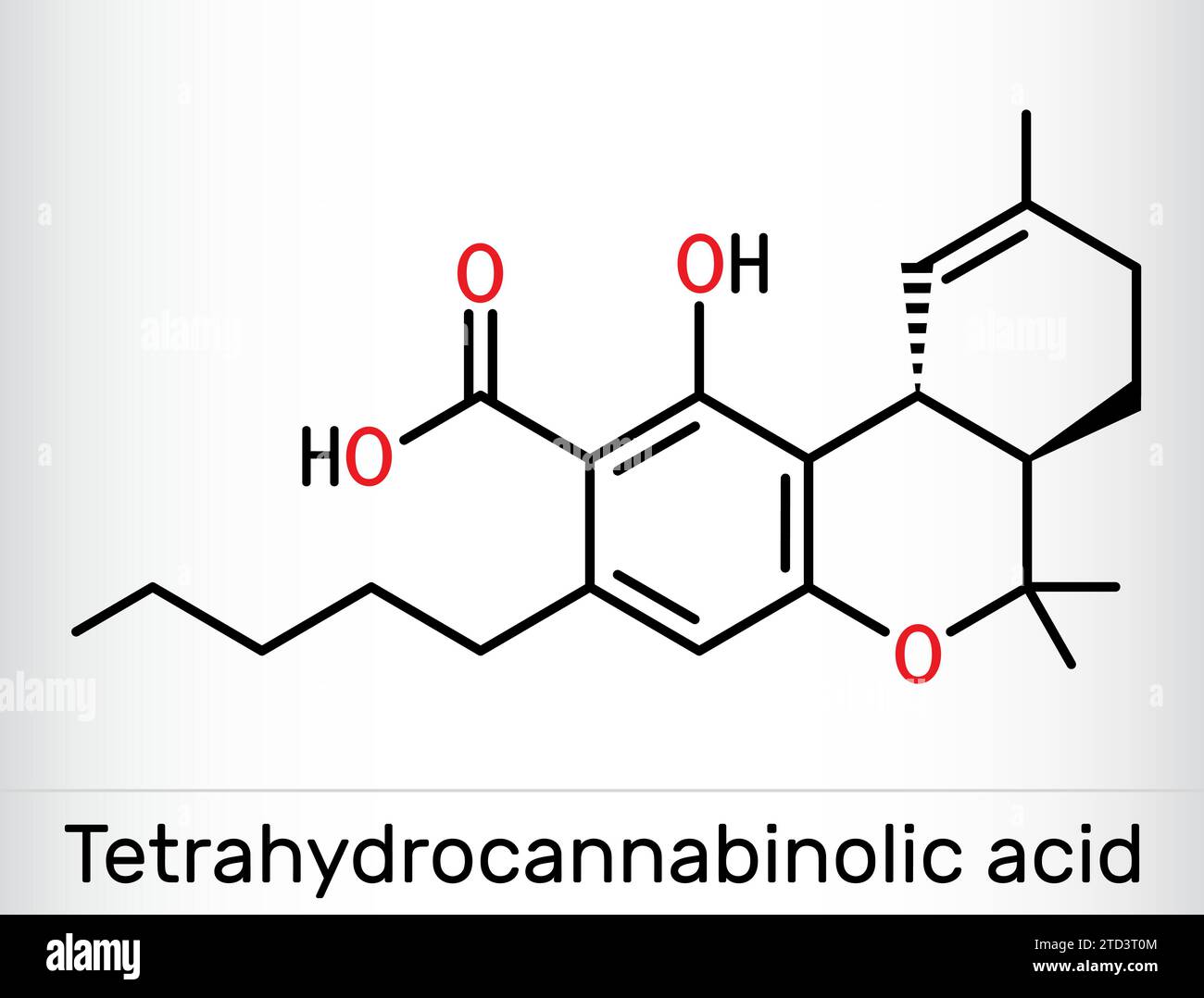 Tetrahydrocannabinolic acid, THCA, tetrahydrocannabinolate molecule ...