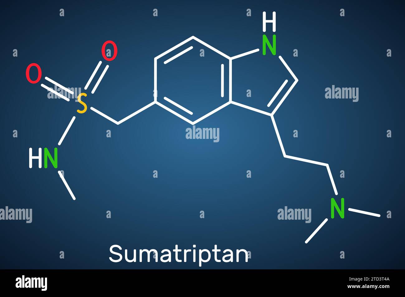 Sumatriptan molecule. It is serotonin receptor agonist used to treat ...