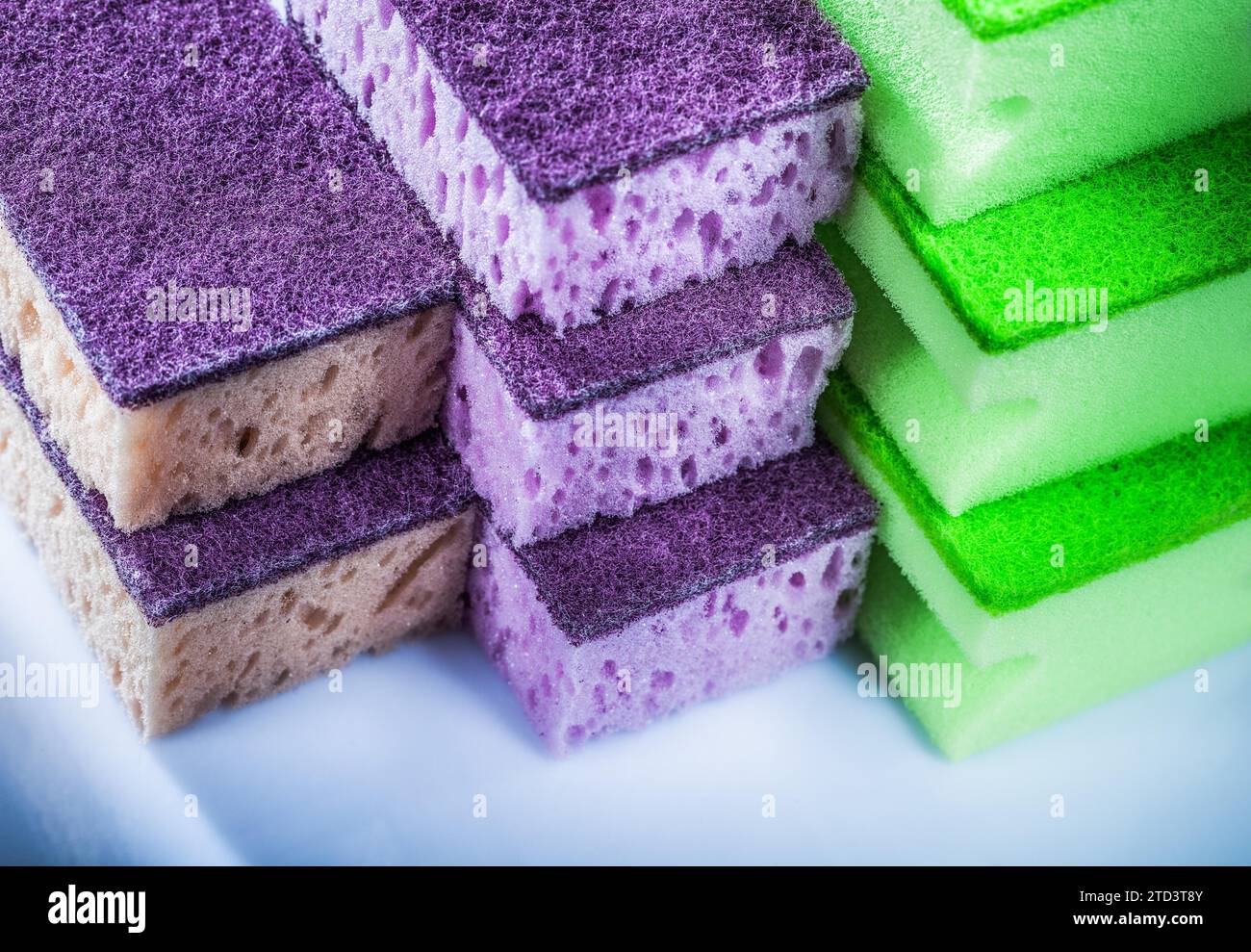 Set of kitchen sponges on white background Stock Photo - Alamy