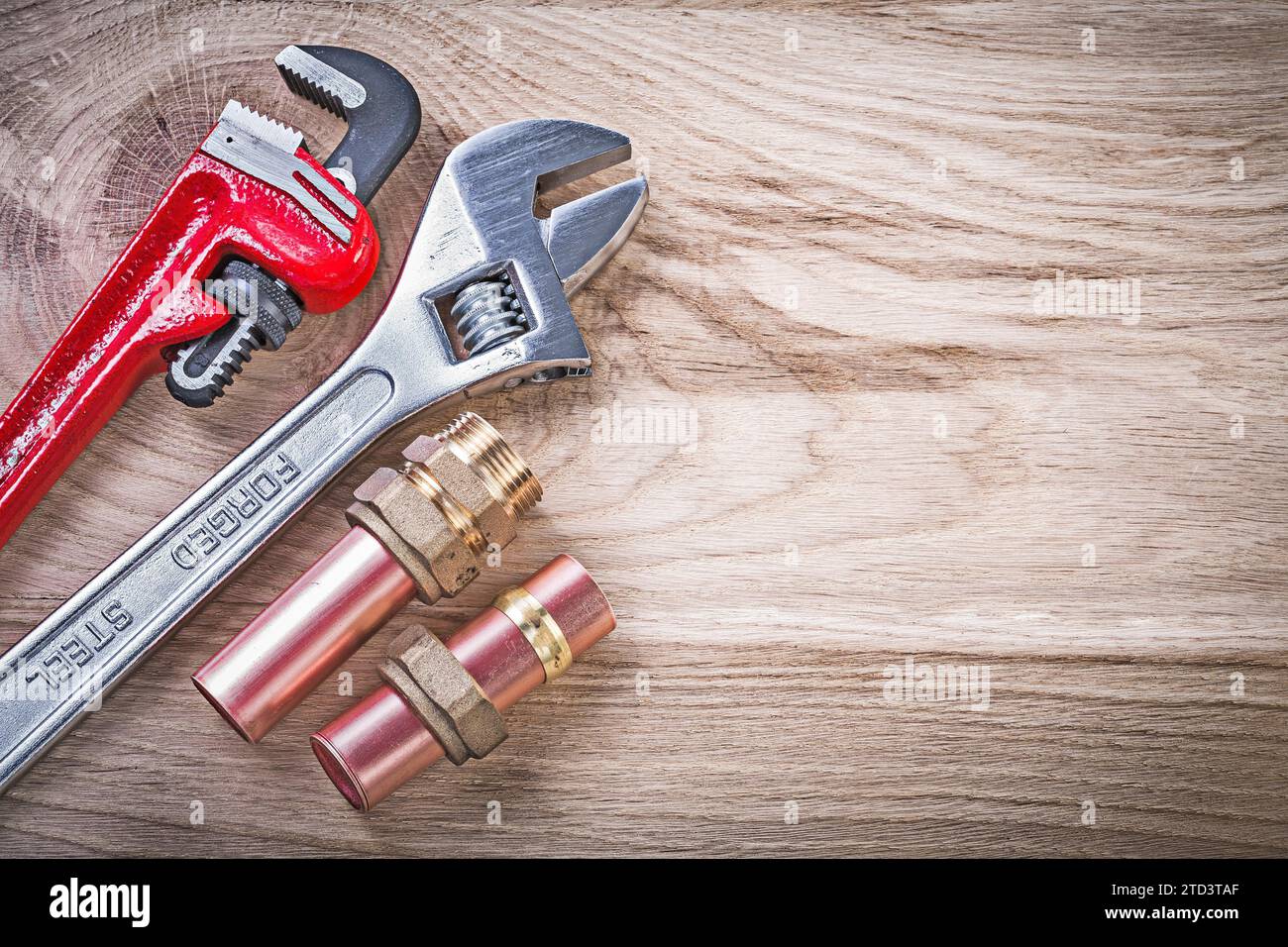 Set of copper water pipe wrench hose nipples adjustable spanner on ...