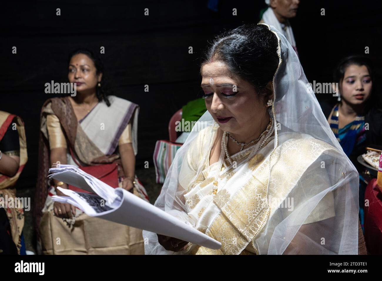 Guwahati, Assam, India on 15 December 2023. Artists gets ready ...