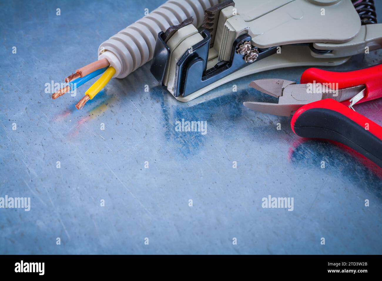 Electrical conduits Copper cables Sharp wire cutters Wire strippers ...