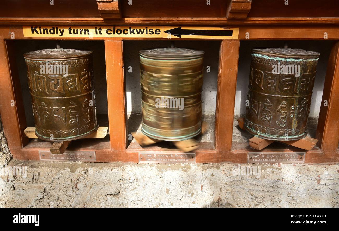 Rotating prayer drums hi-res stock photography and images - Alamy