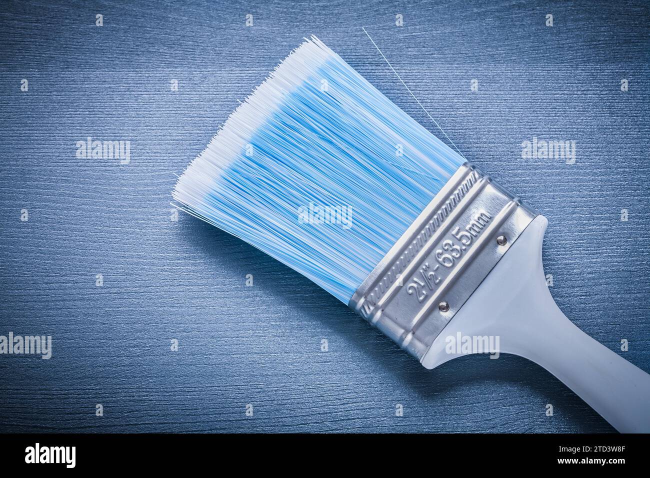 Brush with blue bristle and white handle Stock Photo - Alamy