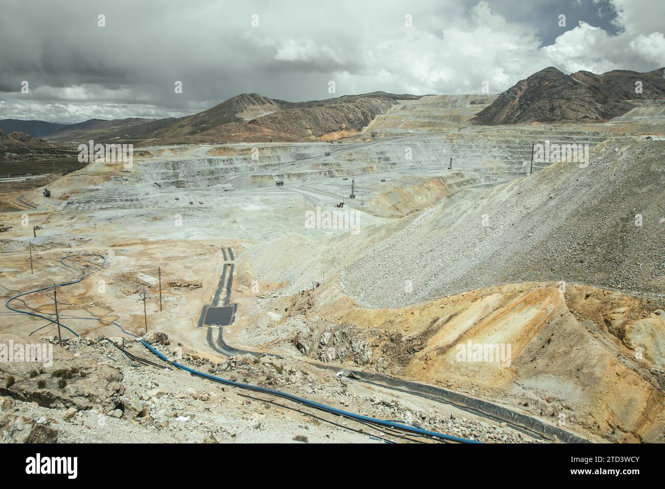 Open-cast mine for zinc extraction, Ticlio Pass, Abra de Anticona, Peru ...