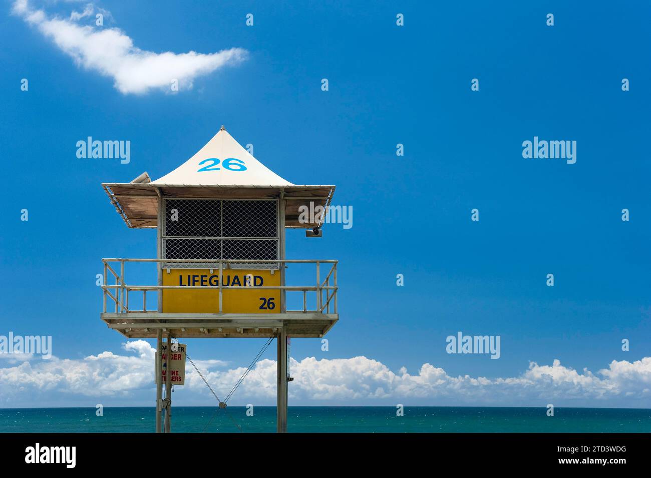 Lifeguard station, view, viewing platform, hut, beach, danger ...