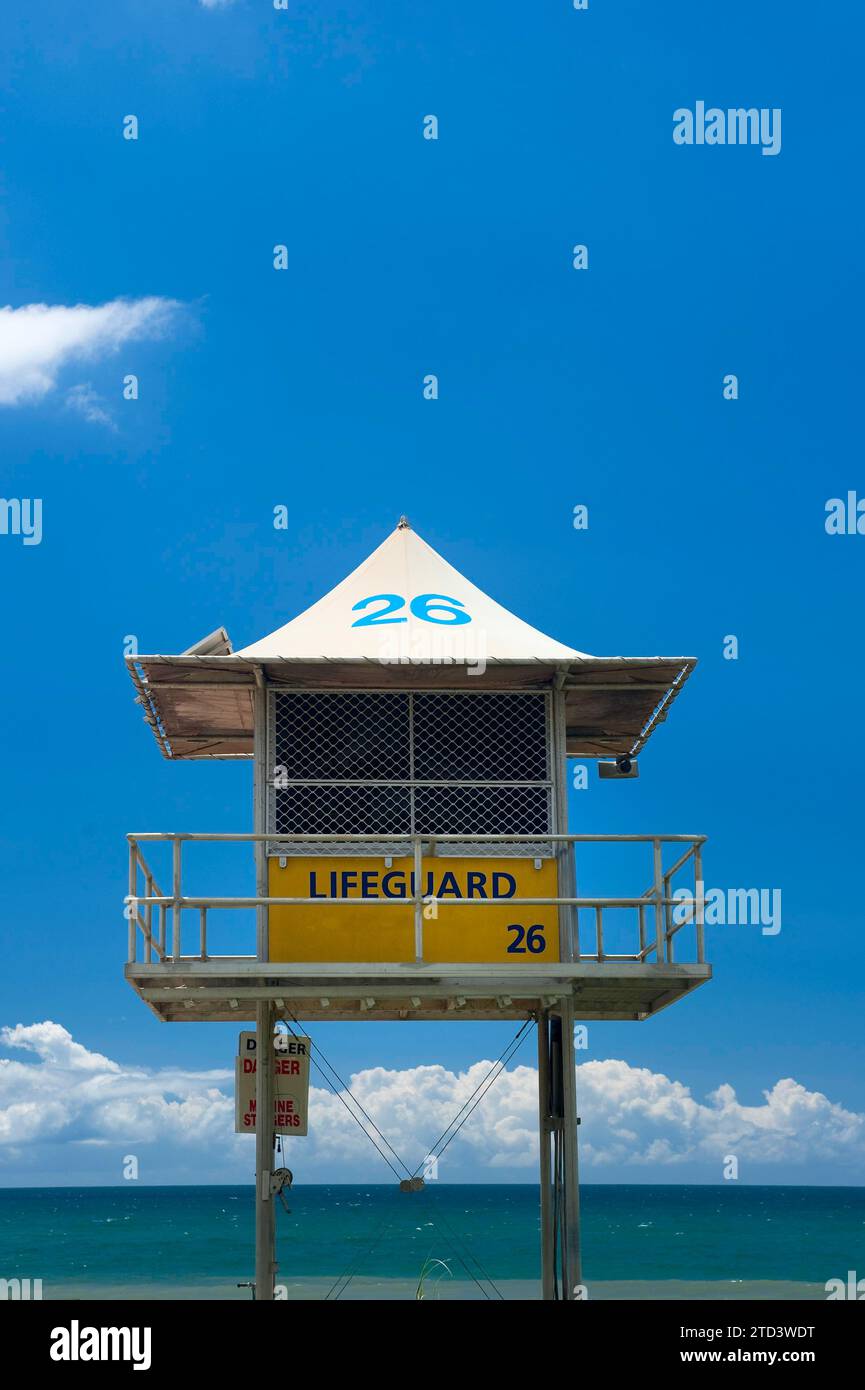 Lifeguard station, view, viewing platform, hut, beach, danger ...