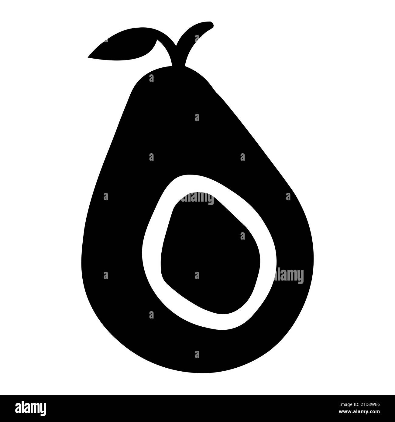 Avocado vector black icon on white background Stock Vector Image & Art ...