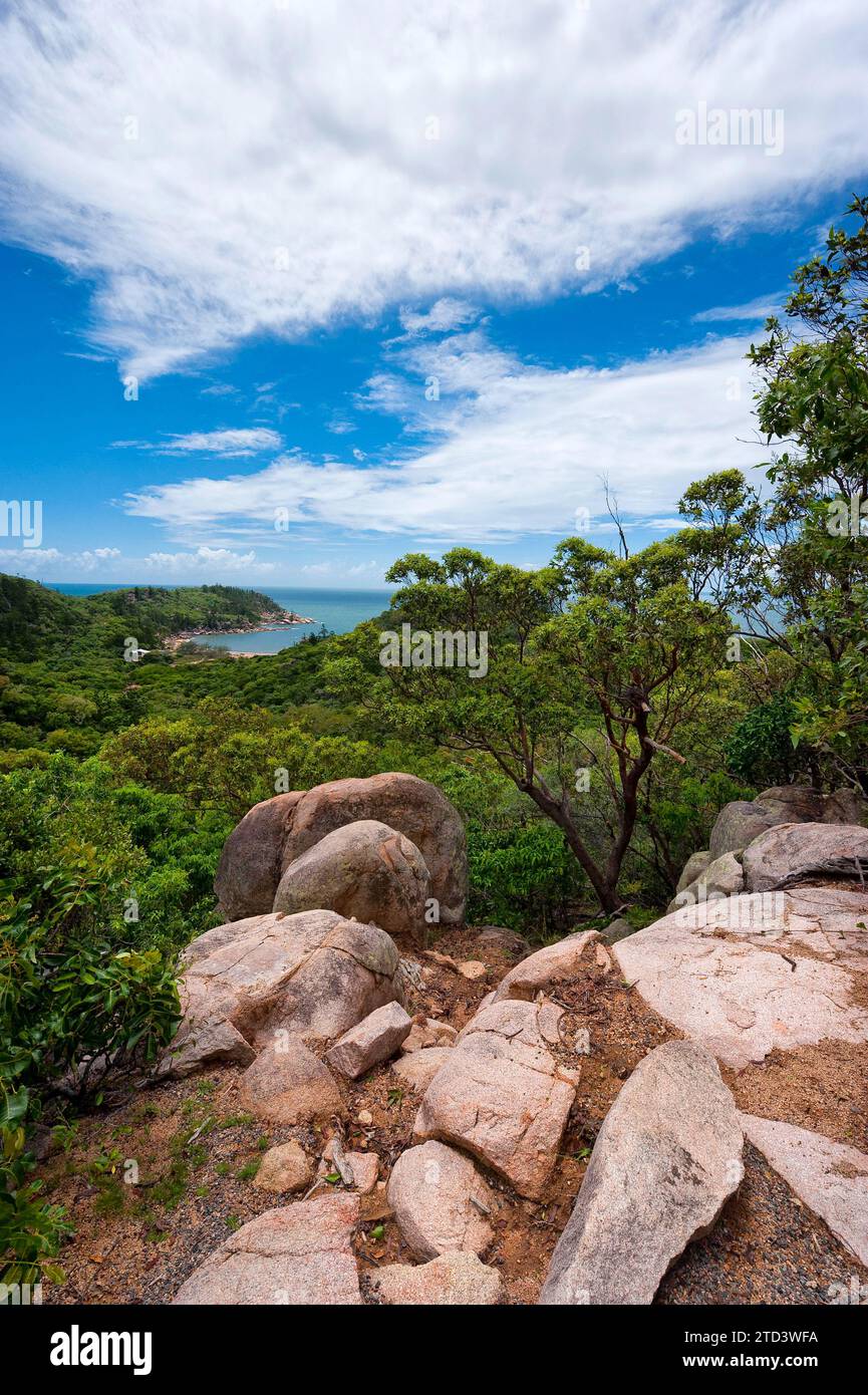 Hiking trail with granite rocks, nature, landscape, eucalyptus on the ...