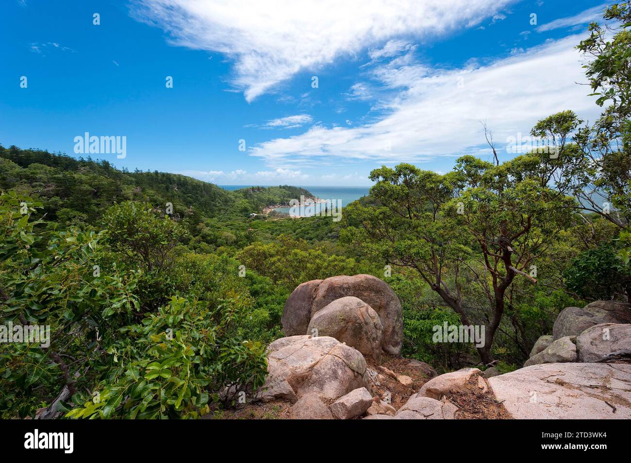 Hiking trail with granite rocks, nature, landscape, eucalyptus on the ...