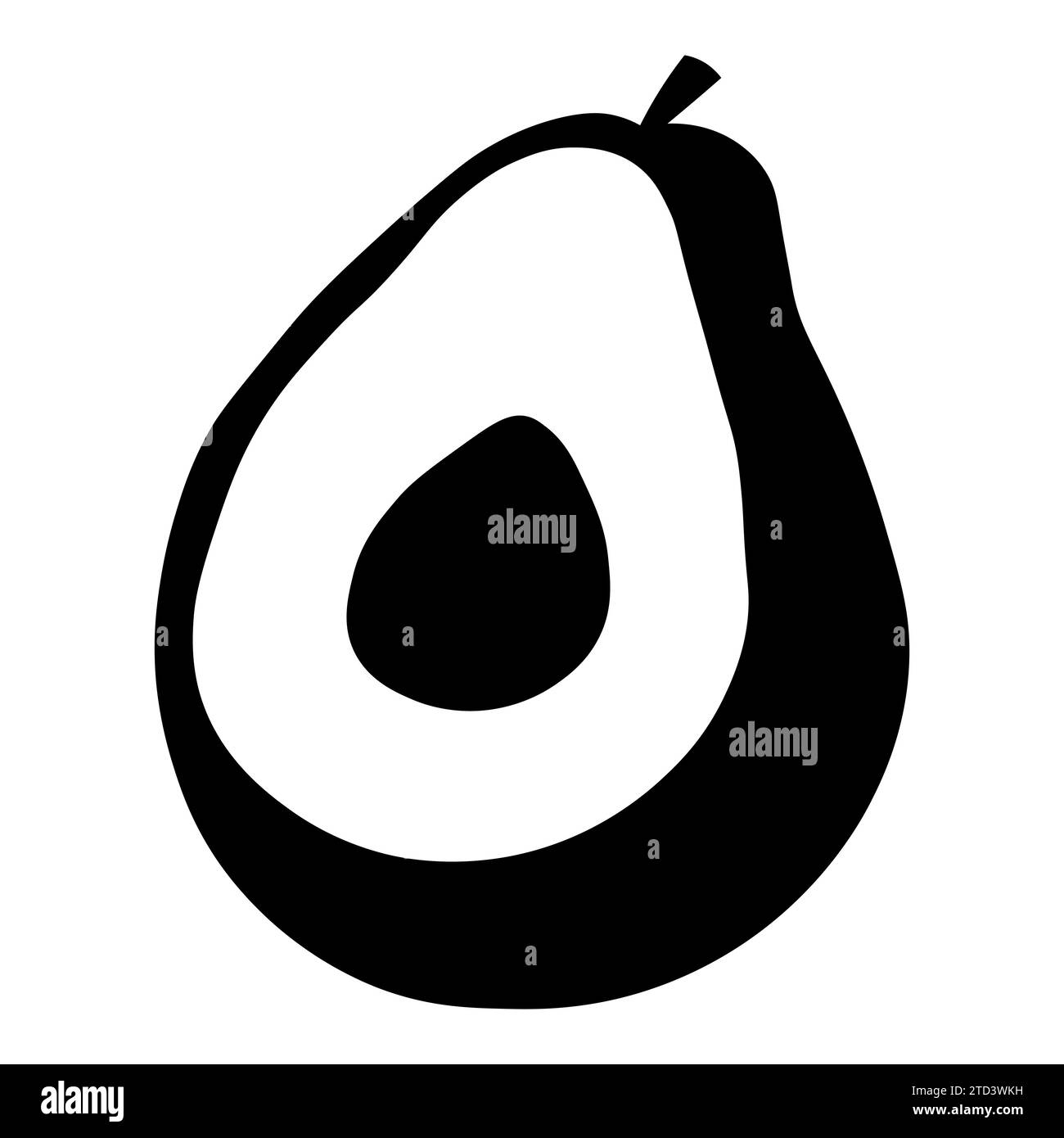 Avocado vector black icon on white background Stock Vector Image & Art ...