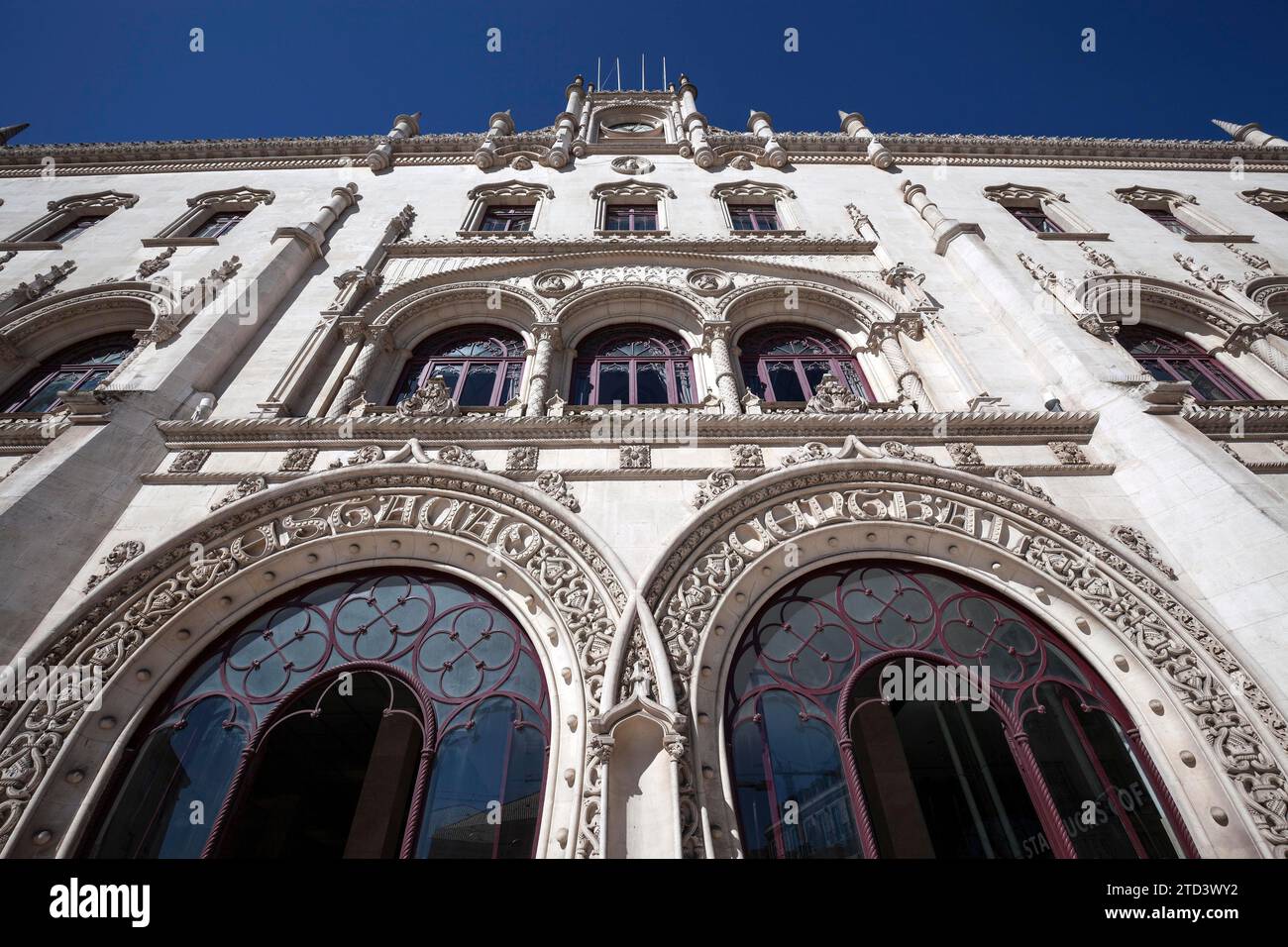 Rossio railway station building, Estacao do Rossio, with horseshoe ...