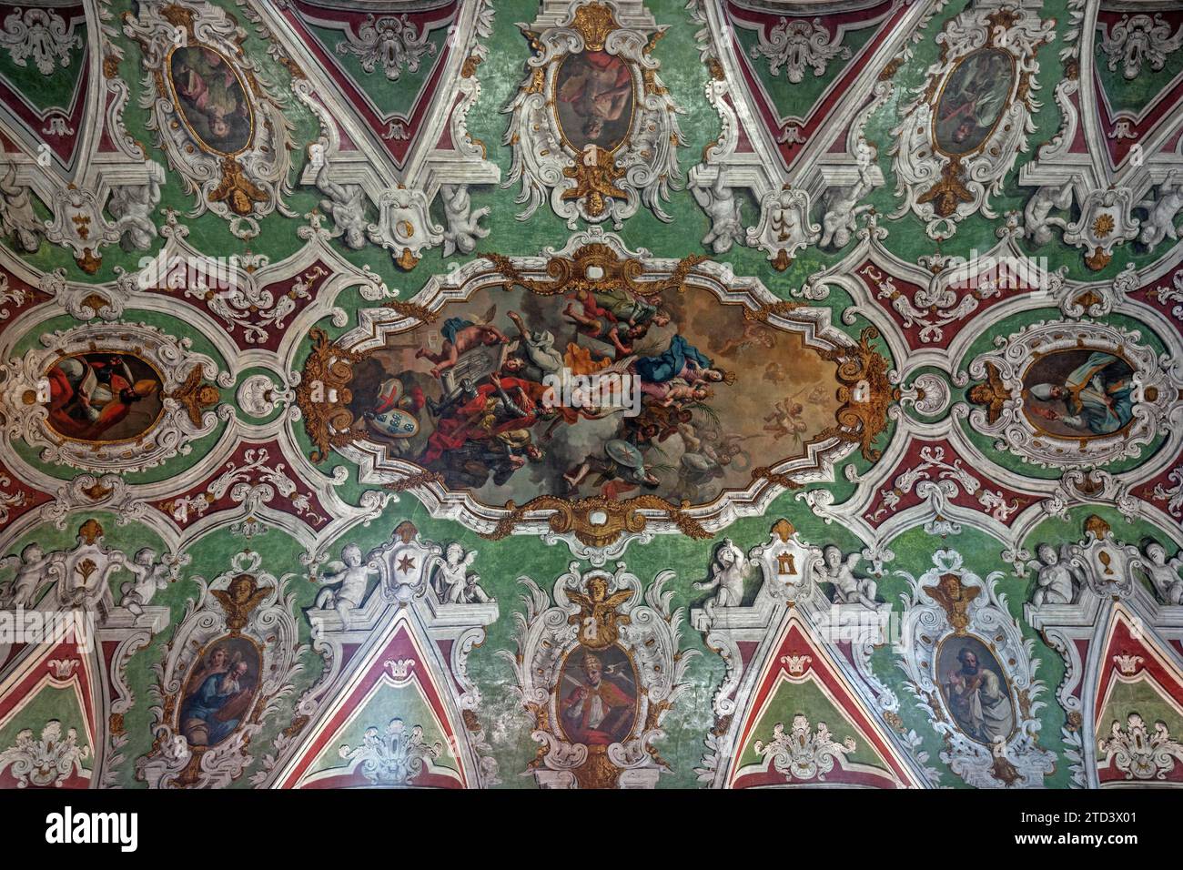 Ceiling fresco in the Basilica de Nossa Senhora dos Martires, Chiado ...