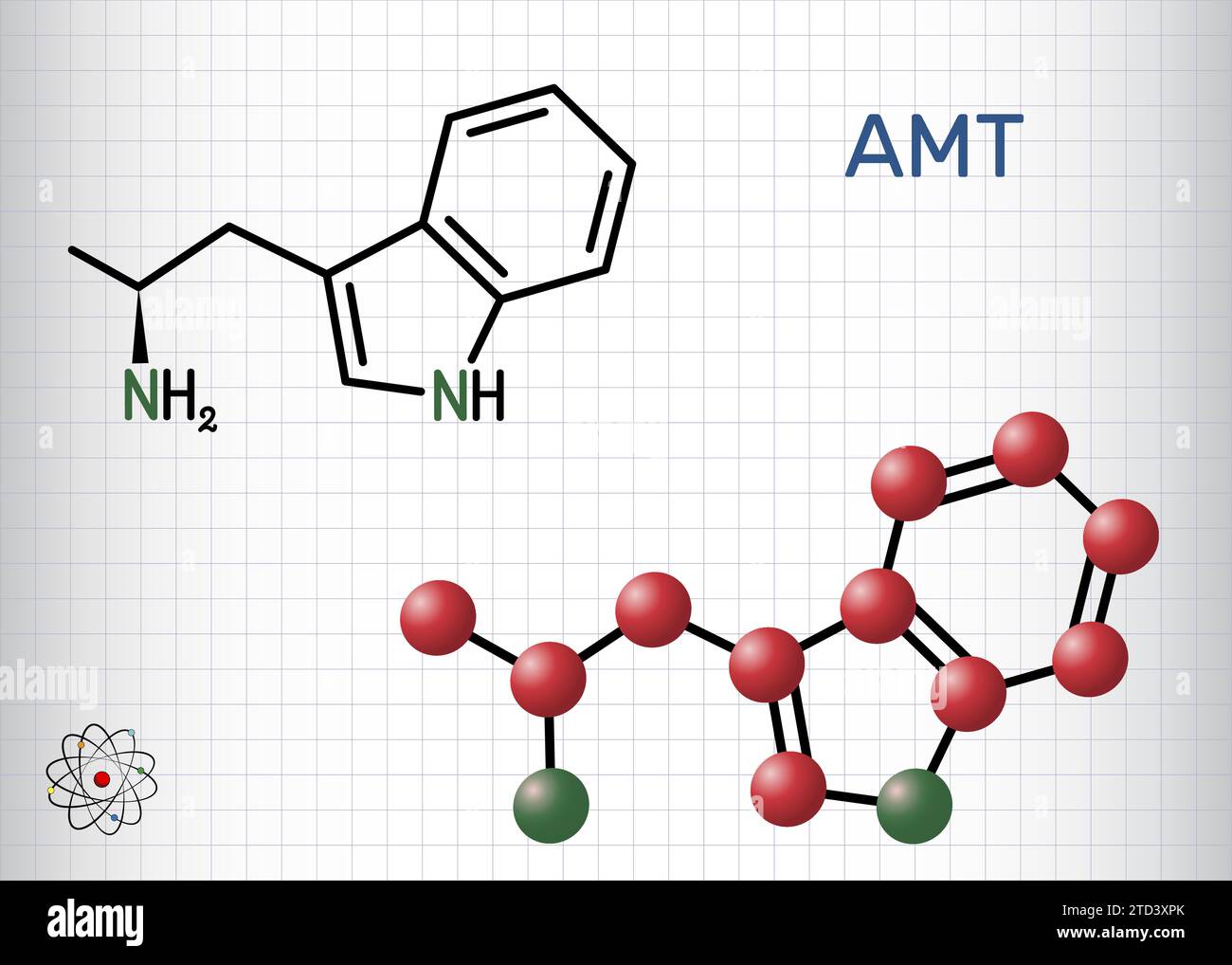 alpha-Methyltryptamine, αMT, AMT, molecule. It is psychedelic ...