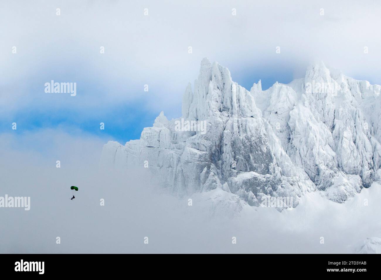 The mountain peak Gross Spannort as seen from Engelberg in Switzerland ...