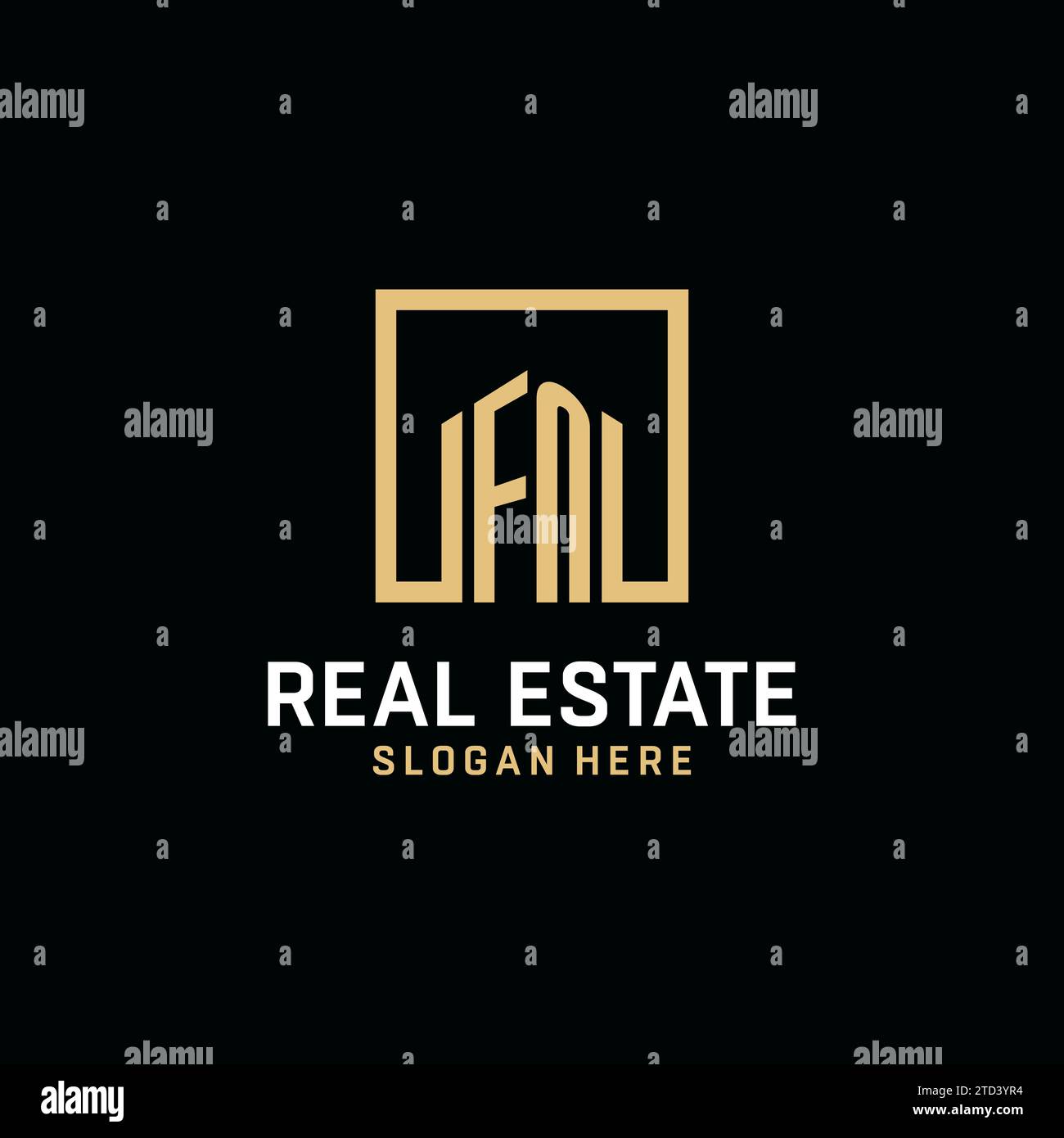 FN initial monogram logo design with square shape design inspiration ...