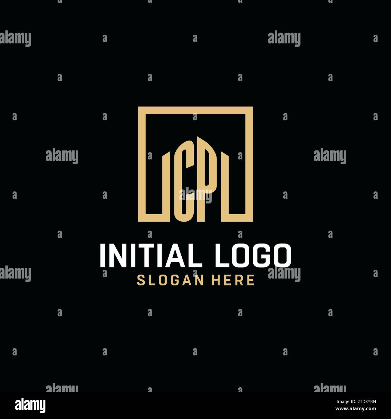 CP initial monogram logo design with square shape design inspiration ...
