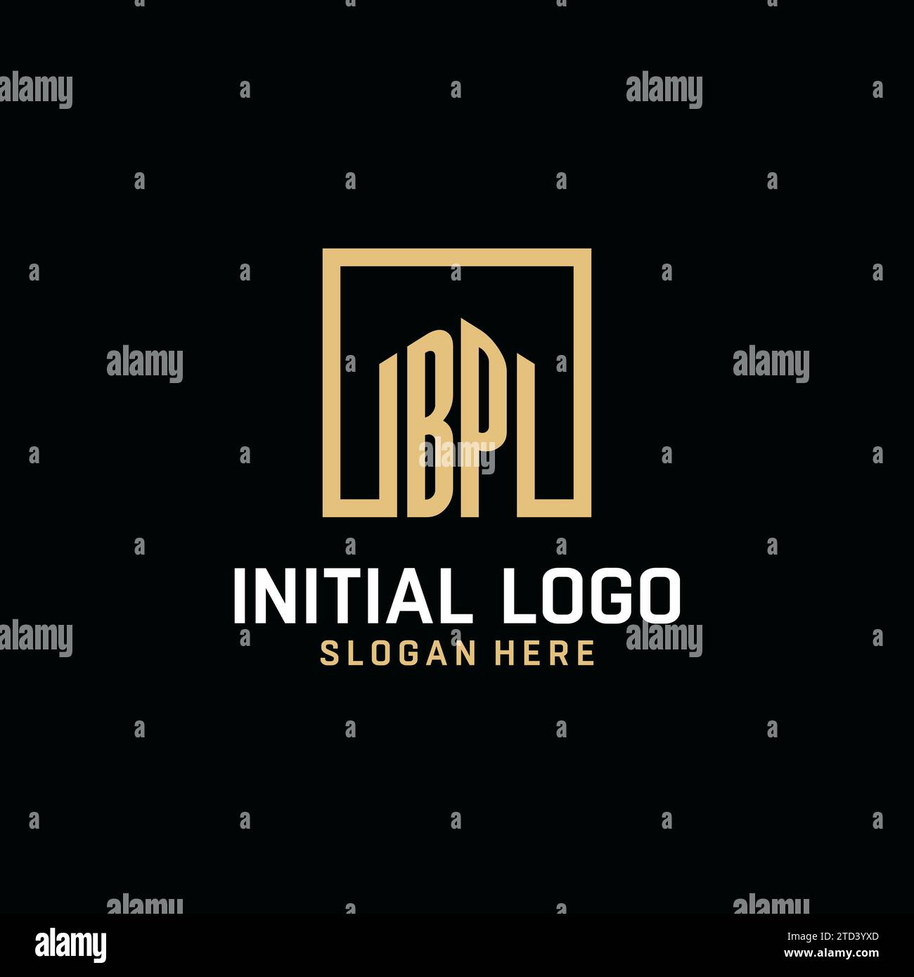BP initial monogram logo design with square shape design inspiration ...
