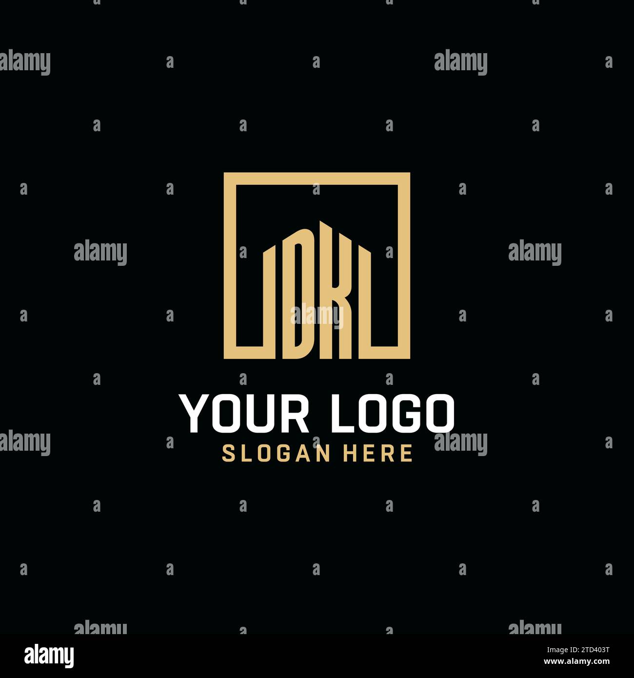 DK initial monogram logo design with square shape design inspiration ...