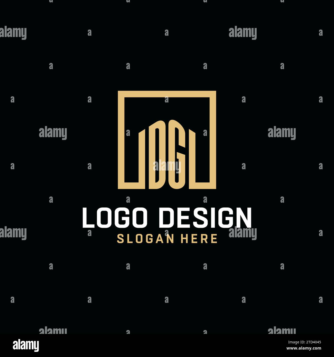 DG initial monogram logo design with square shape design inspiration ...