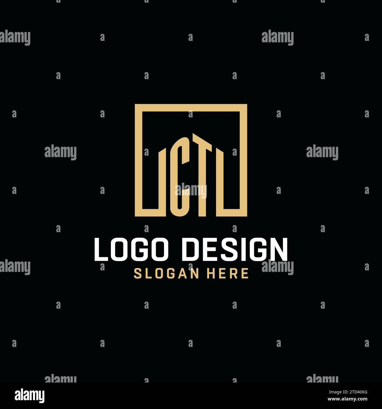 CT initial monogram logo design with square shape design inspiration ...