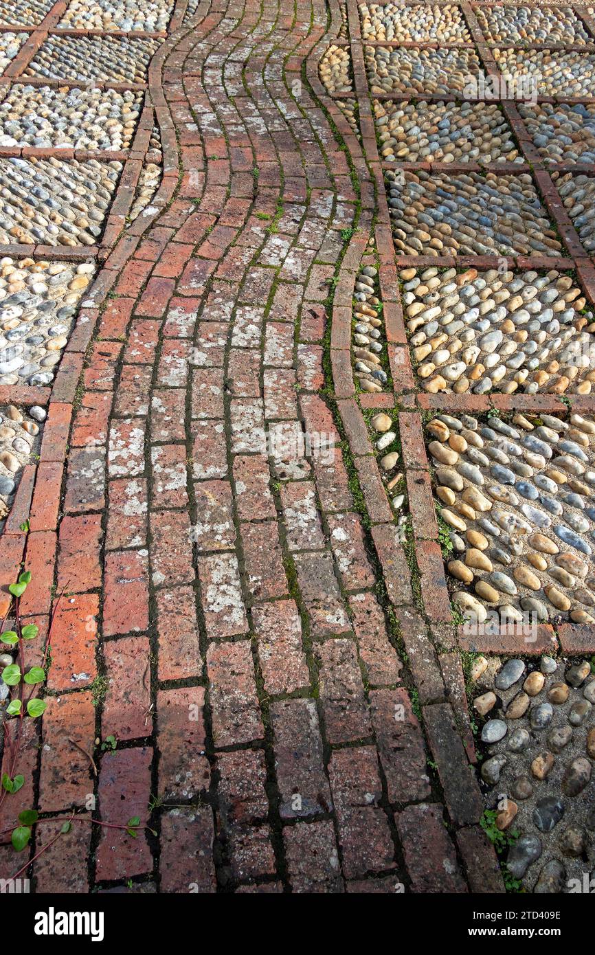 Old pavement, path, Alfriston, East Sussex, England, Great Britain ...