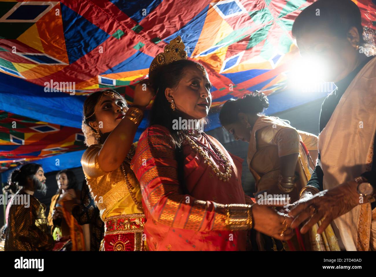 December 15, 2023: Artists gets ready backstage to perform in an ...
