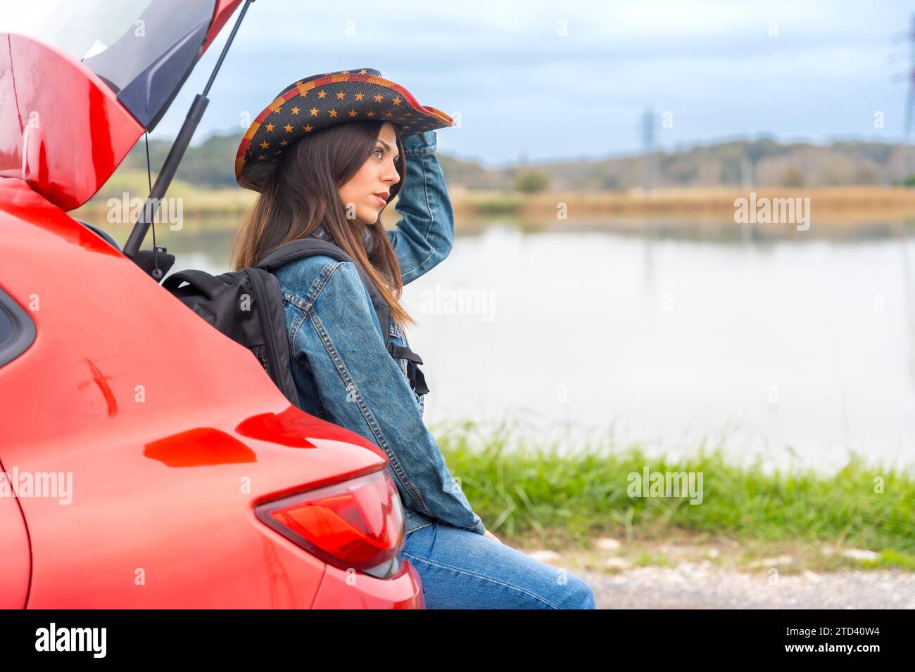 Side view relaxed traveler hi-res stock photography and images - Alamy