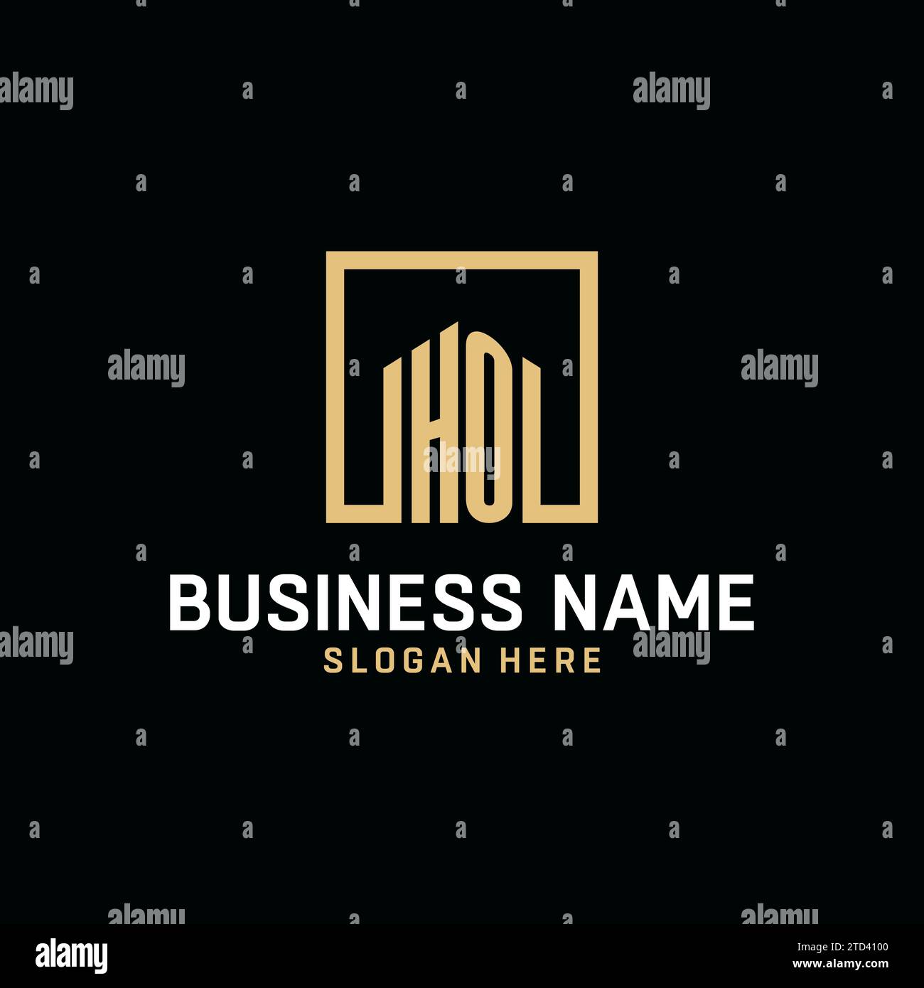 HO initial monogram logo design with square shape design inspiration ...