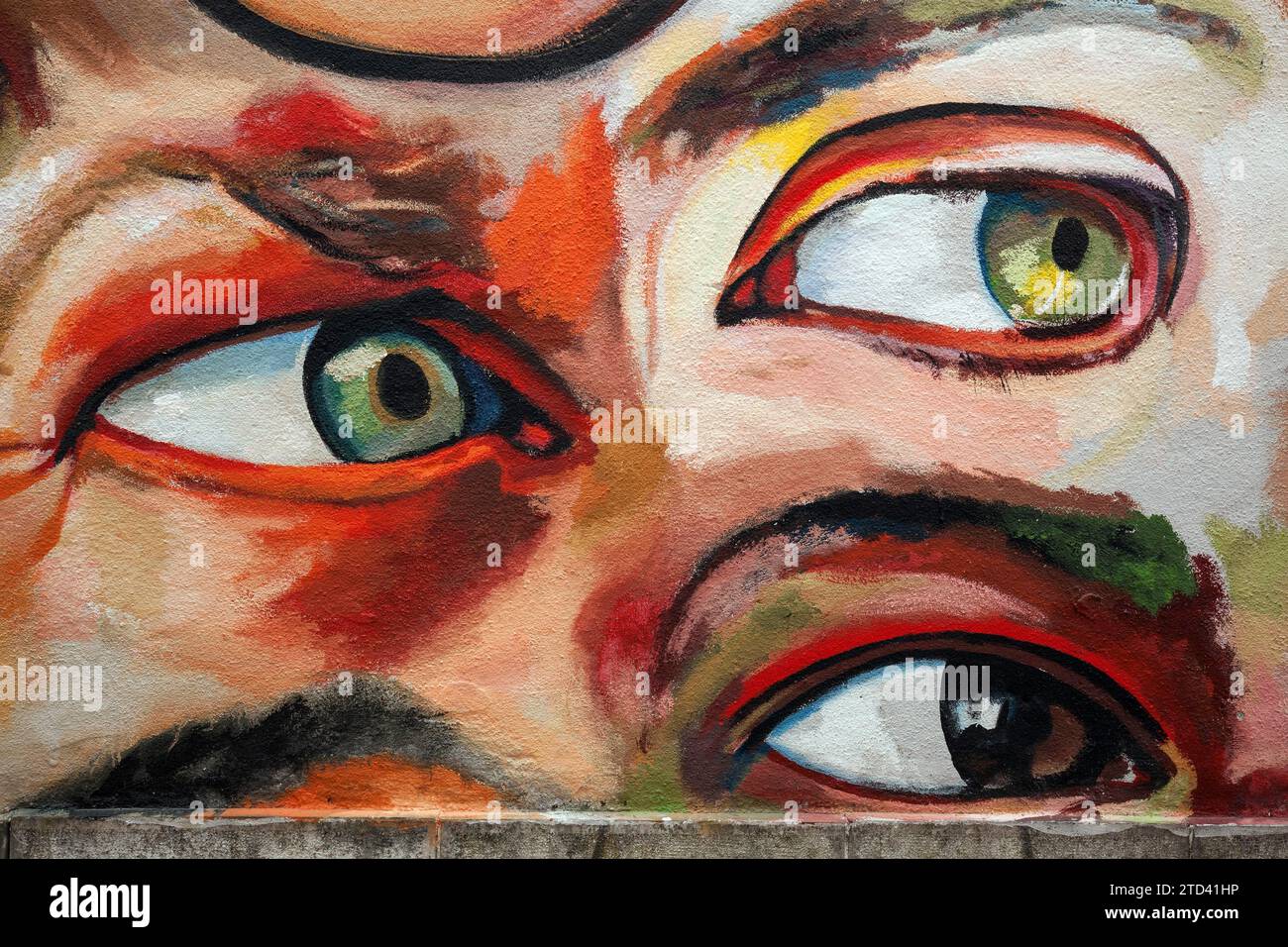 Wall painting, street art, graffiti, eyes, Beco do Maldonado, Alfama ...