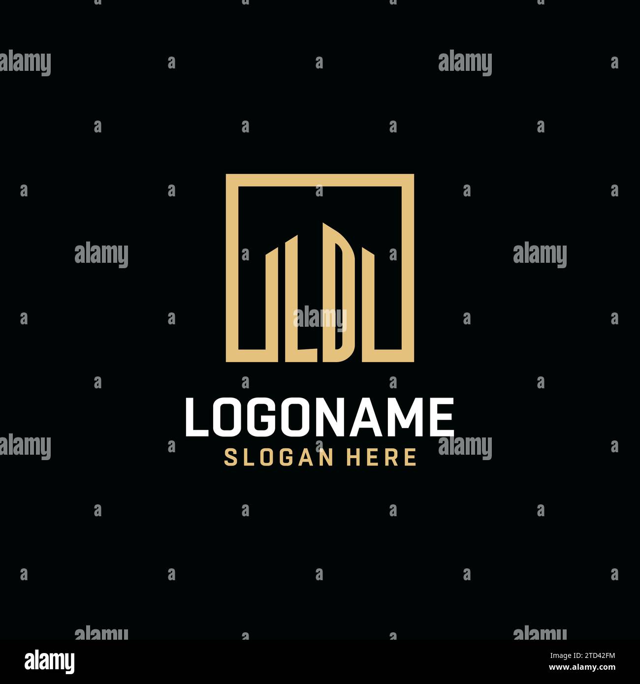 LD initial monogram logo design with square shape design inspiration Stock Vector Image & Art ...