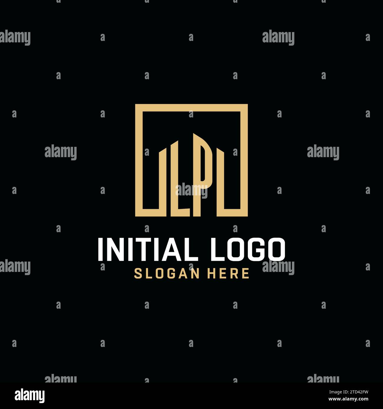 LP initial monogram logo design with square shape design inspiration ...