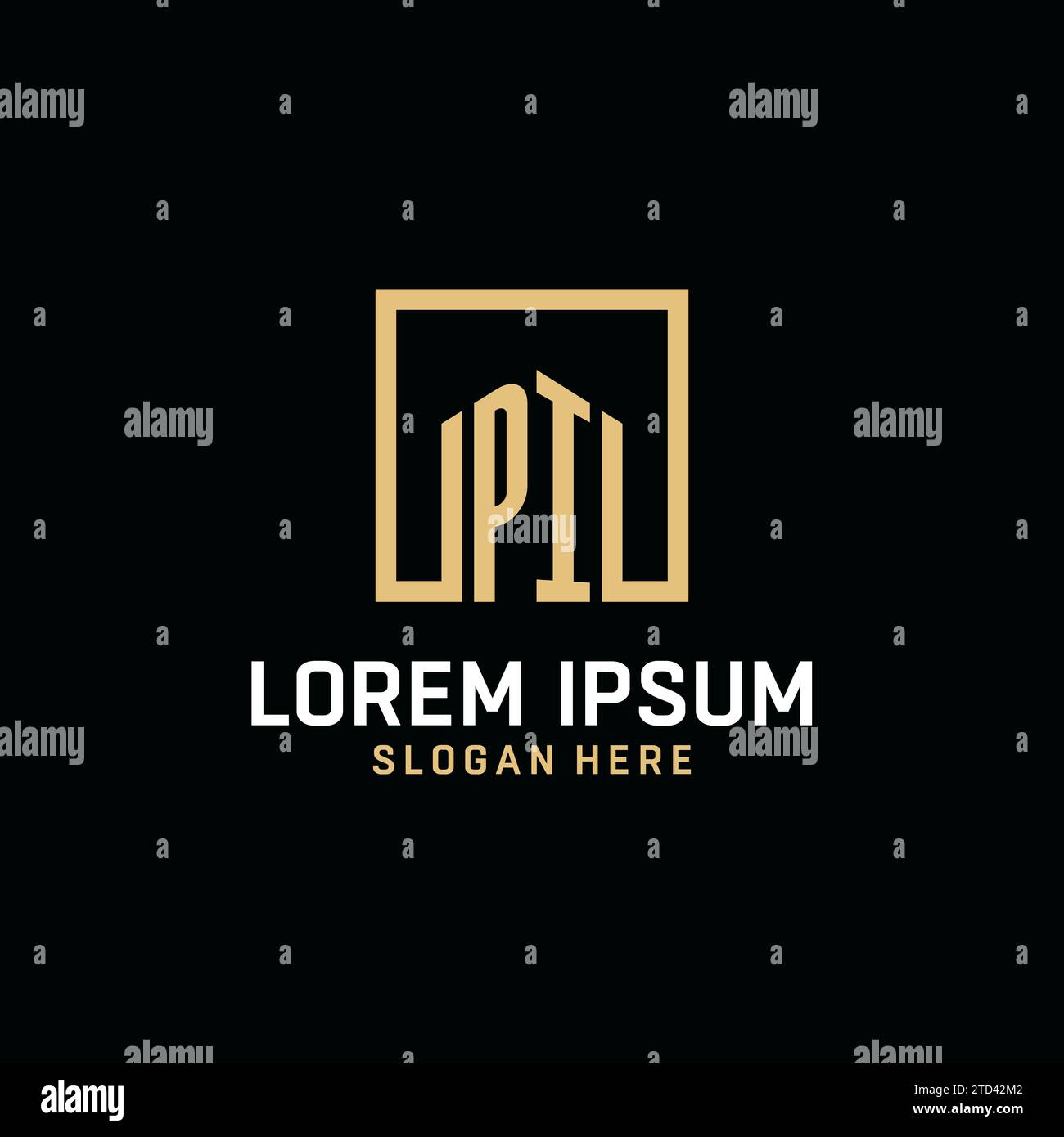 PI initial monogram logo design with square shape design inspiration Stock Vector Image & Art ...