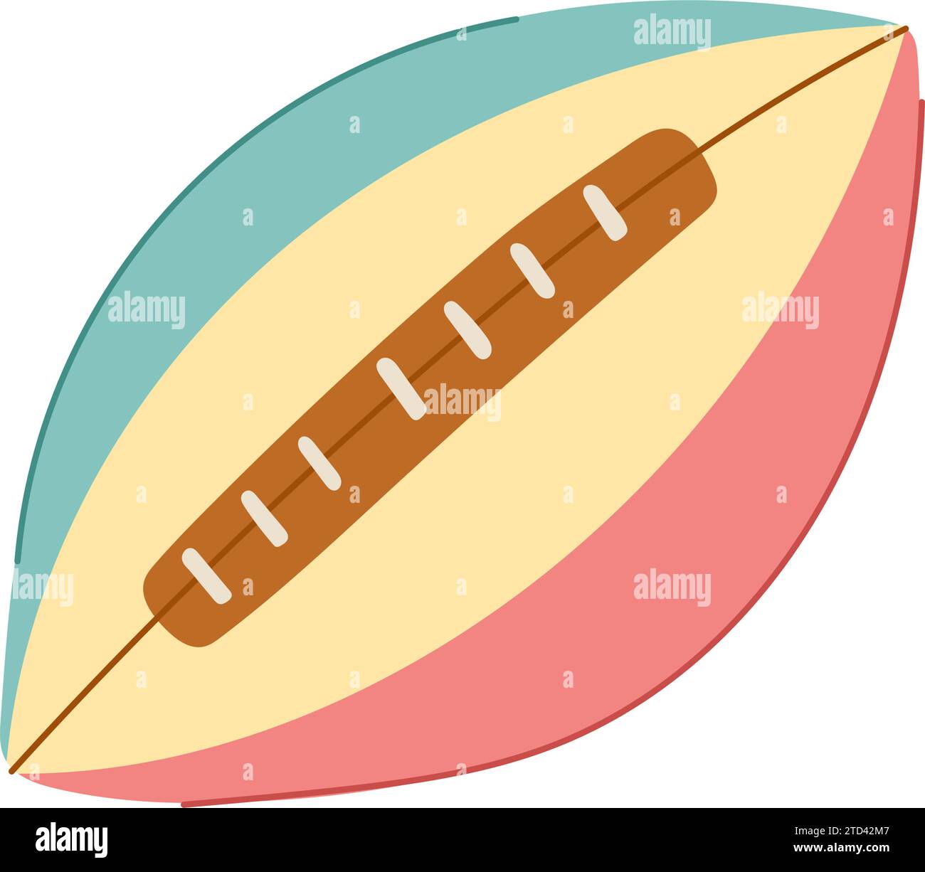 realistic american football ball cartoon vector illustration Stock ...