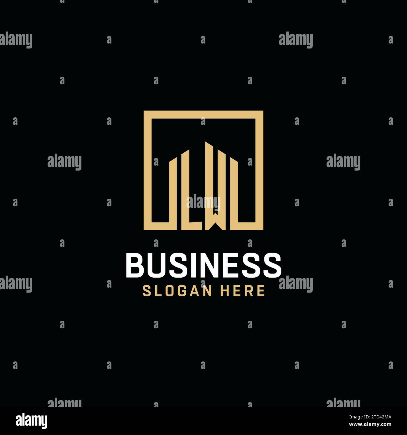 LW initial monogram logo design with square shape design inspiration ...