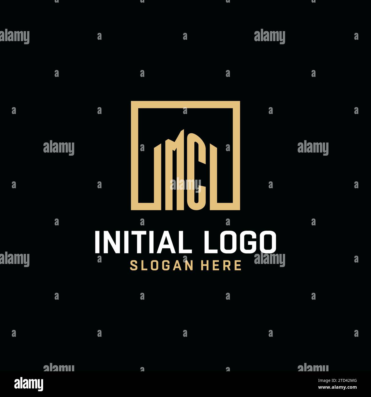 MC initial monogram logo design with square shape design inspiration ...