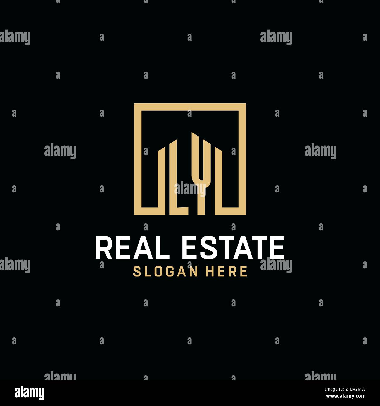 LY initial monogram logo design with square shape design inspiration ...