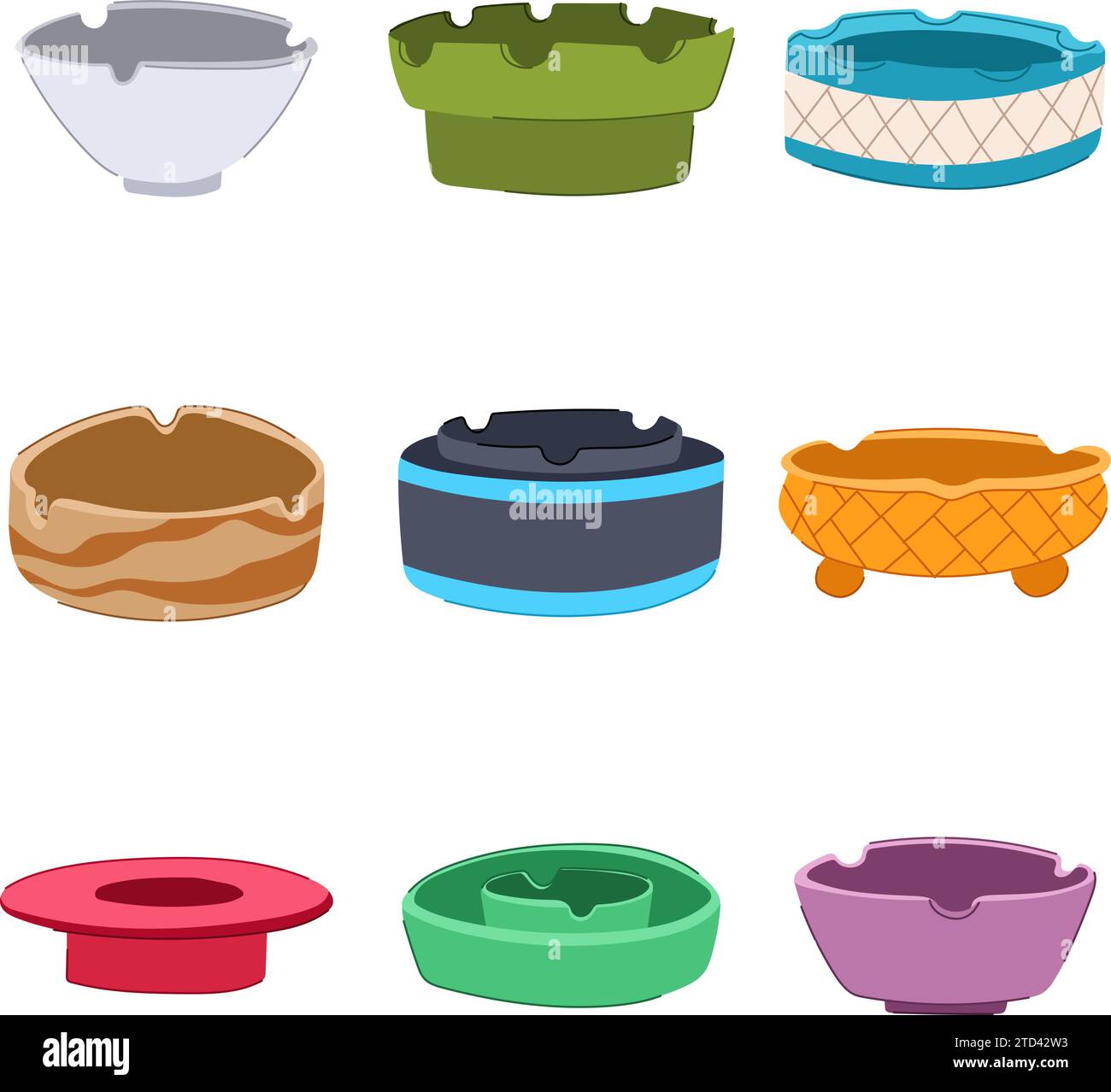 ashtray set cartoon vector illustration Stock Vector Image & Art - Alamy